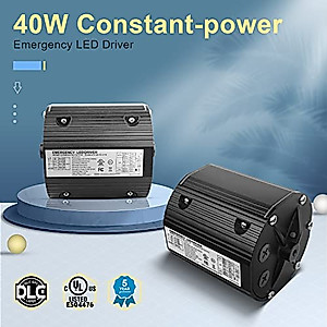 40W LED Emergency Backup Battery for UFO High Bay Light, Suitable for Dimmable Emergency LED Driver, Emergency Time 90 Minutes, AC Input 100-347V Output DC170V, UL Certified 5 Years Warranty (1-Pack)