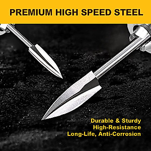 Wood Carving Tools, 5 PCS Engraving Drill Accessories Bit Wood Crafts Grinding Woodworking Tool with 1/8” Shank Universal Fitment for Rotary Tools