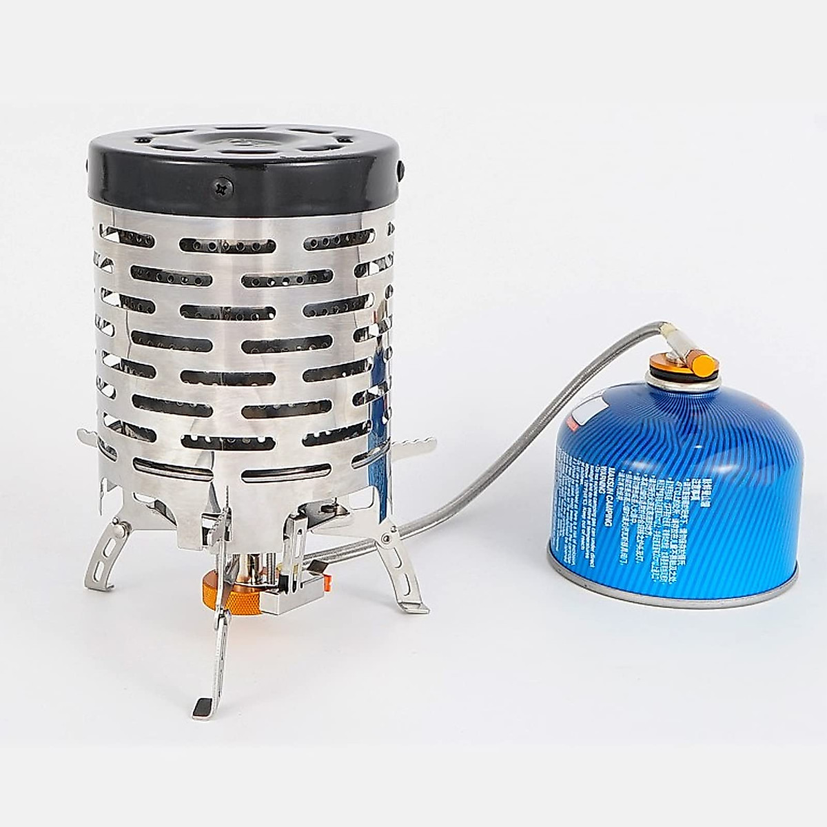 Fdit Camping Mini Heater, Camping Heating Stove Cover Portable Stainless Steel Camping Stove Accessories for Outdoor Winter Fall