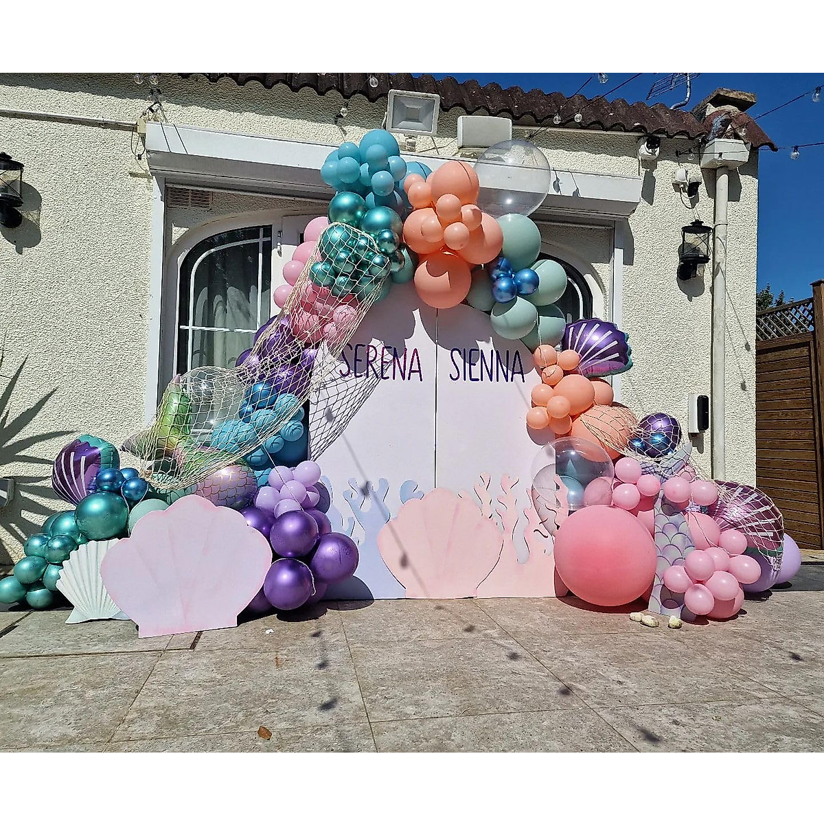 DEETUULET Mermaid Balloons, 50pcs 12 inch Purple Pink Teal Balloons Kit, Metallic Green Purple Latex Balloons for Birthday, Baby Shower,Mermaid Party Decorations