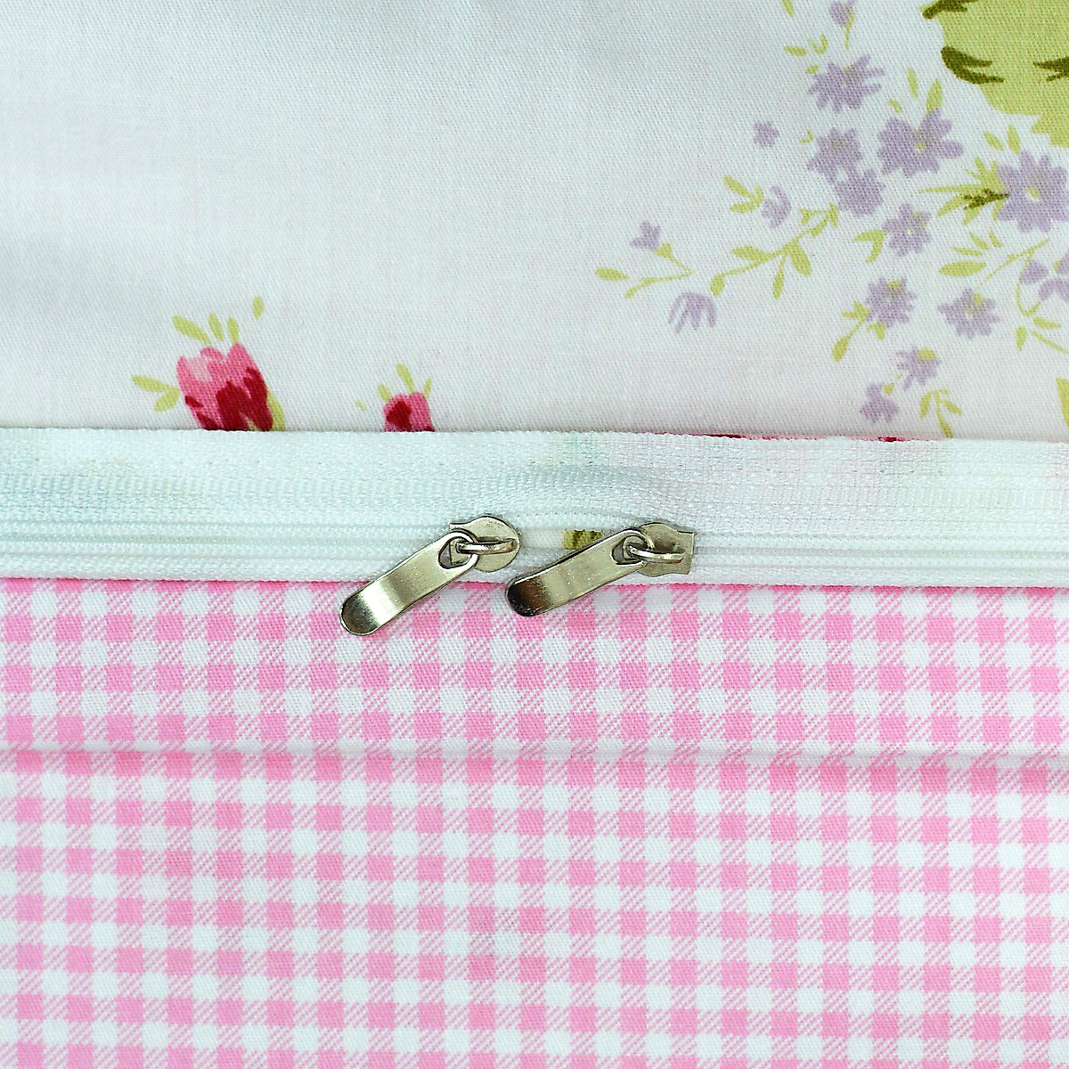 FADFAY Shabby Pink Duvet Cover Set Rose Floral Bedding Collection Elegant Princess Lace Ruffle Quilt Cover Set for Girls 4 Pieces Full Size