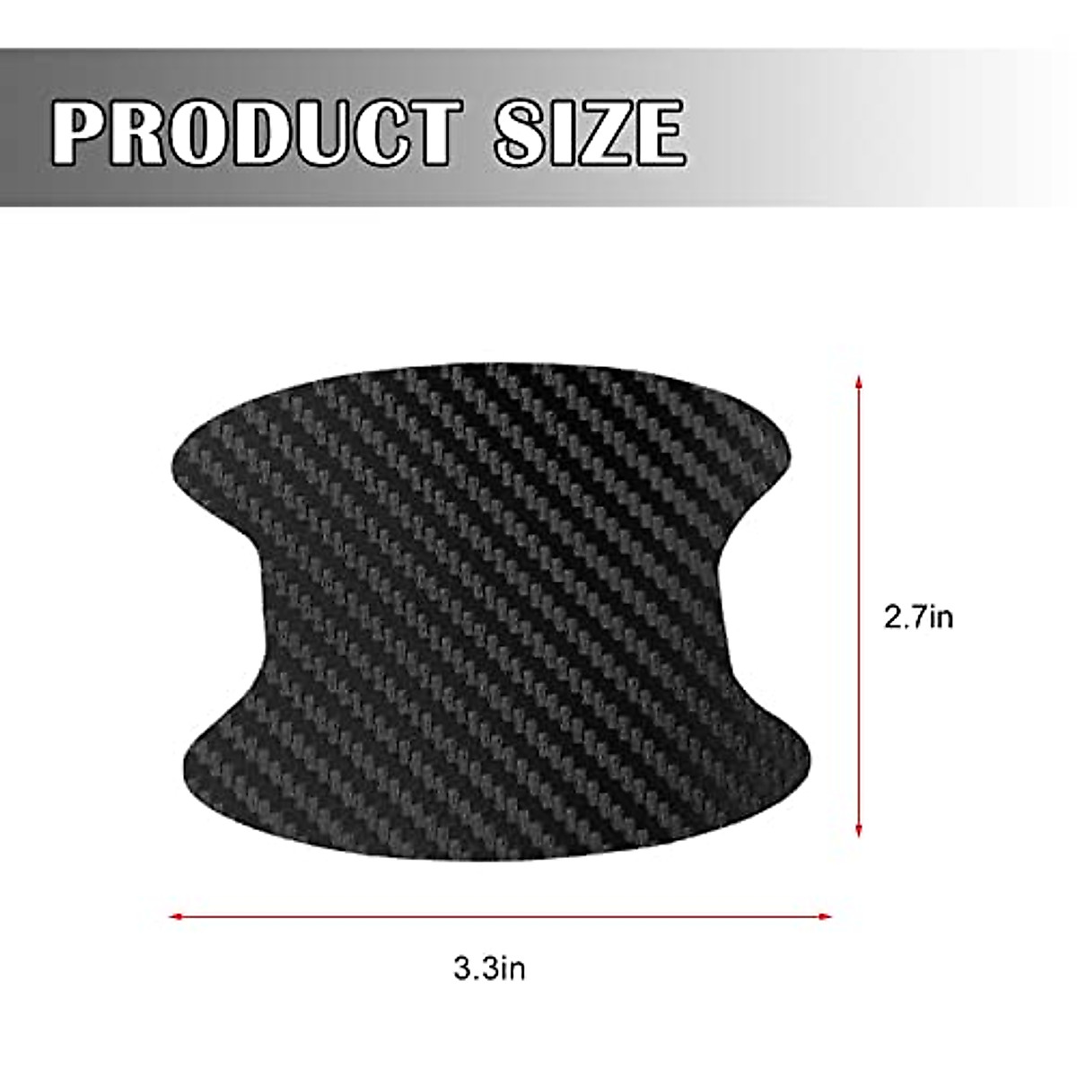 kingsea 4PCS Car Door Handle Scratch Protector,TPU 3D Carbon Fiber Texture Car Door Handle Paint Scratch Protector Sticker Universal (Style 7)