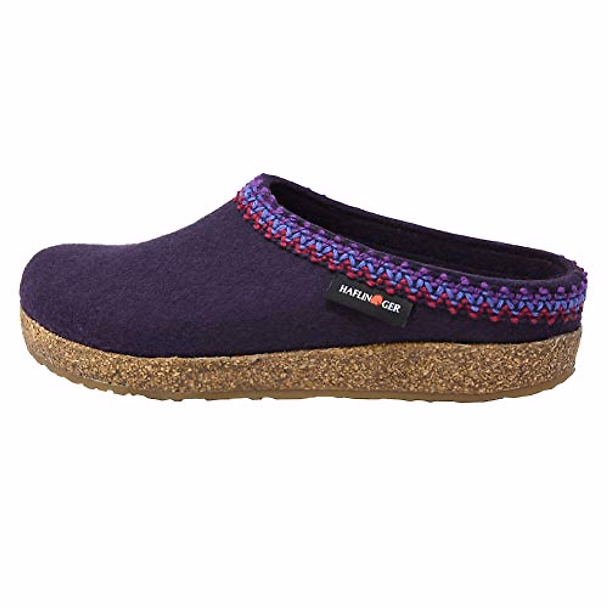 HAFLINGER Unisex Grizzly Zig Zag Wool Clogs, Eggplant, 42EU