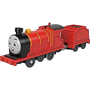 Thomas & Friends Motorized Toy Train James Battery-Powered Engine with Tender for Preschool Pretend Play Ages 3+ Years