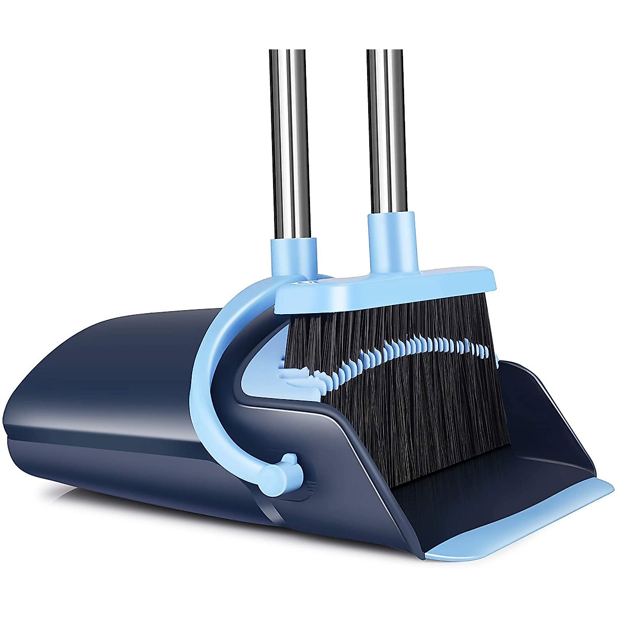 OLLSDIRE Broom and Dustpan Set for Home 2024 Indoor Broom with Dustpan Combo Set Upright Dust Pans with Long Handle Angle Broom for Kids Garden Pet Hair Lobby Wood Floor Sweeping Kitchen