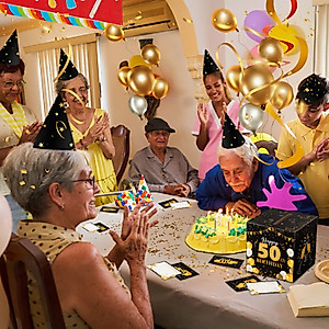 50th Birthday Party Message Card Box Cheers to 50 Years Advice and Wishes Card Box for Adults 50th Birthday Decorations Greeting Card Party Supplies 50th Anniversary Decor Tables Sign Decor