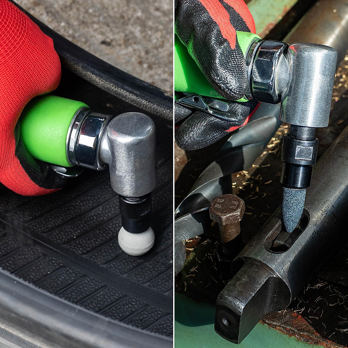 DOTOOL Air Right Angle die Grinder，1/4'' Angle Die Grinder，22000 RPM ， Pneumatic 90 Degree Die Grinder with 1/4" and 1/8" Collets for Grinding, Polishing, Cutting and More