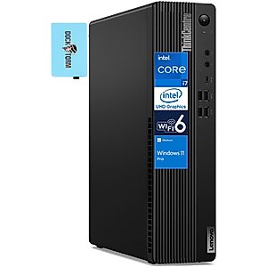 Lenovo Thinkcentre SFF M80S Business Desktop (Intel i7-10700 8-Core, 16GB RAM, 256GB SSD, WiFi 6, Bluetooth 5.1, RJ-45, 4 Display Port, 2 Display Port (DP), Win 10 Pro) w/DKZ Hub