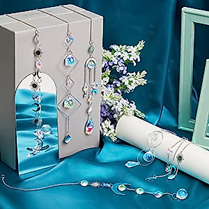 Crystals Suncatcher Hanging Sun Catcher Garden Hanging Crystals Prism Light Catcher Crystal Window Sun Catcher Chandelier Pendant Ornament for Home Office Party Decoration (Silver, 10 Pieces)