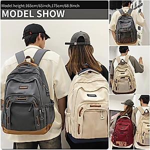 iwhgrmp Kawaii Backpacks Big Capacity Travel Backpack Cute Aesthetic Daypacks Water Resistant Casual Bag (BlueWhite)