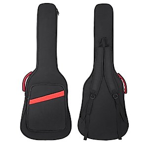 Muscab Electric Guitar Bag 7mm Padding Electric Guitar Case, 39 Inch Electric Guitar Gig Bag Backpack with Neck Strap and Pockets, Black