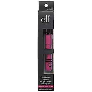 e.l.f. Cosmetics Liquid Matte Lipstick, Highly Pigmented, Quick Drying & Smudge Proof, Nourish & Soften, Diamond-Shaped Wand, Berry Sorbet