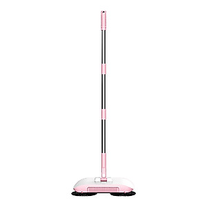 Sweeper 3-in-1 Mops for Floor Cleaning, Hand Push Sweeper Household Lazy Sweeper, Dry and Wet Multi Surface Floor Cleaner Lightweight - Ideal for Pet Hair&Crumby Messes (Pink)