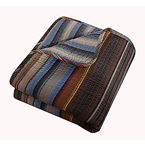 Greenland Home Durango 100% Cotton Reversible Throw Blanket, 50 x 60 inches, Earth