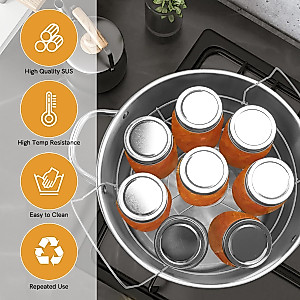 BriSunshine 21.5 QT Stainless Steel Canning Pot with Lid, Rack & Canning Tools Set, Canning Supplies Kit Water Bath Canner for Beginner