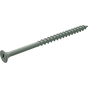 Grip-Rite PTN3S1 PG10 Polymer Coated #8 x 3 Coarse Thread Deck Screw, Gray, 1lb Box