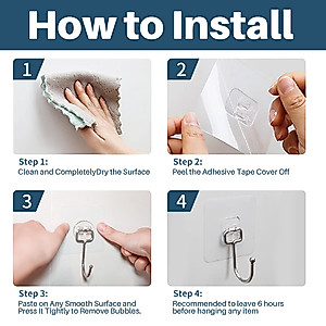 Antimbee 10-Pack All-Purpose Large Adhesive Hooks, Heavy Duty Hold 37 lb(Max) Wall Hooks for Hanging, Large Waterproof Stick on Hooks for Organization