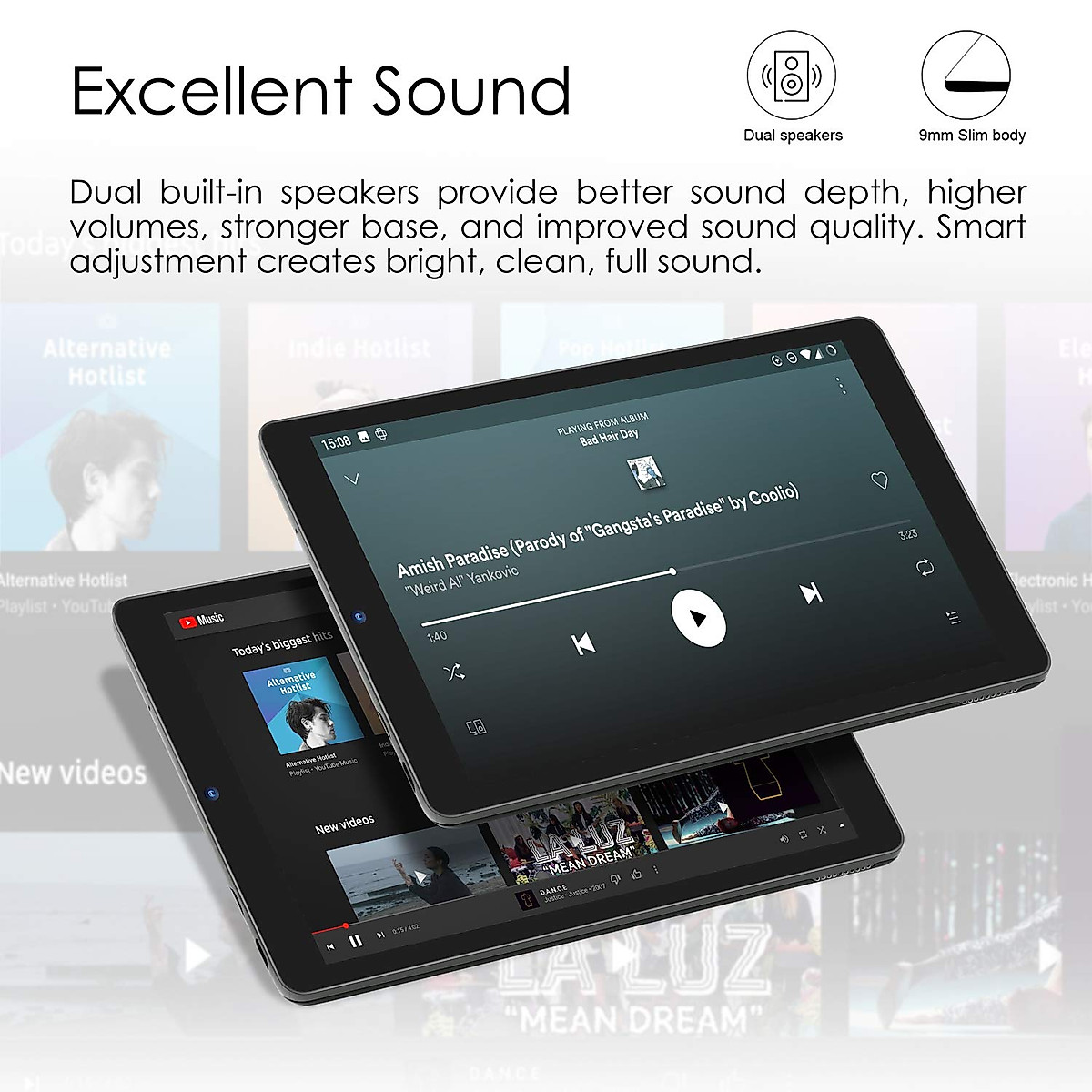 Hyjoy Tablet 9 Inch Android 10 Quad-Core 2GB RAM 32GB ROM IPS HD Display 4000mAh Tablets(Sliver)