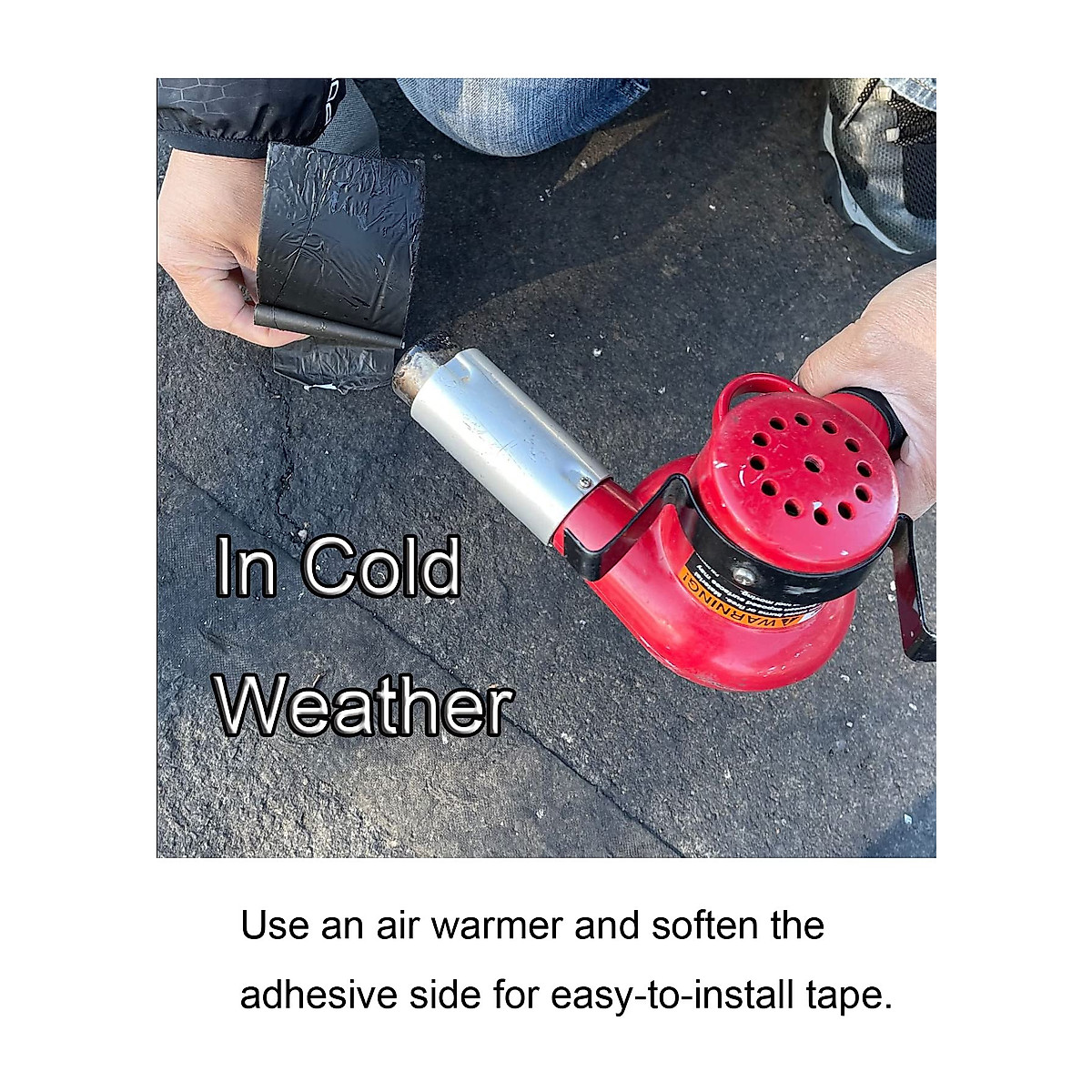 EWT Anti-Crack 65FT x 3IN Asphalt Tarmac Joint Crack Sealer Fabric Self-Adhesive Patch Bitumen Premium Tape, Parking Lot, Roof, All Weather (618)