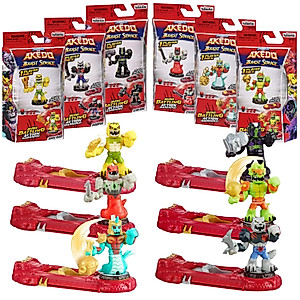 Akedo Beast Strike Ultimate Arcade Warriors Mini Battling Action Figures with Battle Controller - 2 Pack (Assorted) with 2 Gosutoys Stickers