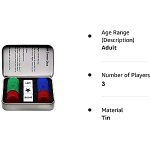Befantasway Right Left Center Dice Game Set with 3 Dices& 36 Chips - Colorful