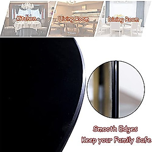 27inch Black Tempered Glass Lazy Susan Turntable For Dining Table, Large Swivel Tray Serving Plate With Flat Polished Edge, Easy To Clean (Size : 68cm/27")