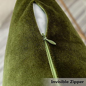 Home Brilliant Pillow Covers 18x18 inch for Couch Supersoft Velvet Square Solid Decor Pillow Case for Bench Garden Furniture, 45x45cm, Royal Blue