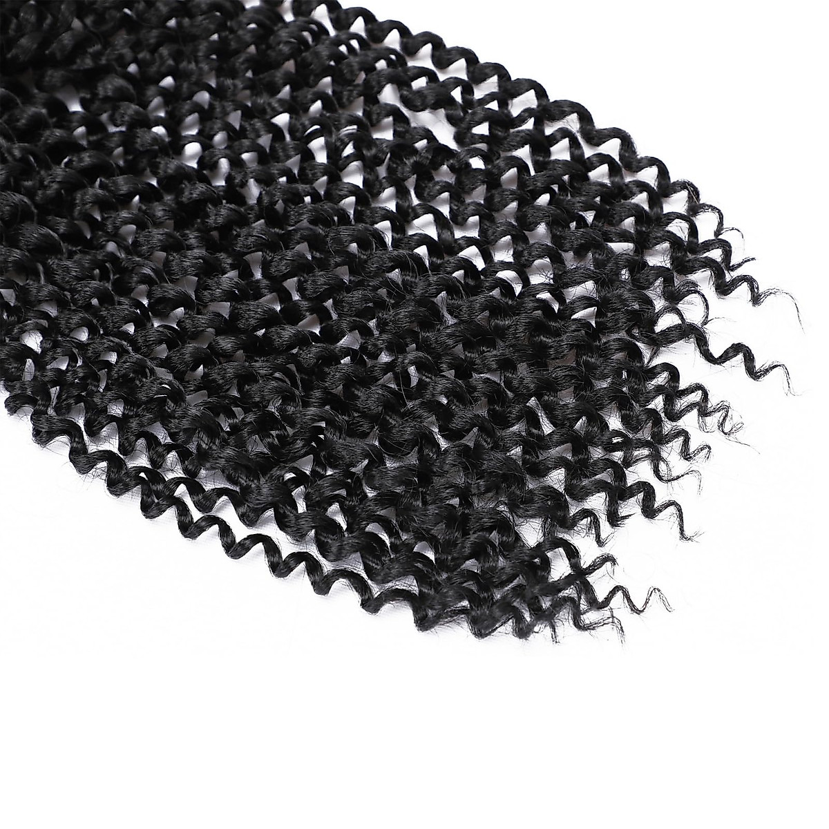 Dorsanee Passion Twist Hair 18 Inch 7 Packs Water Wave Crochet Hair Long Bohemian Curly Braiding Hair for Butterfly Locs, Faux Locs, Boho Style Spring Twist Crochet Braids (1B#)