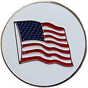 Putter Mounted Divot Tool and Ball Marker - US Flag White
