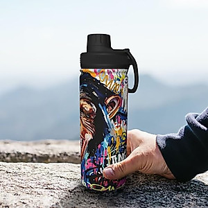 Eevikion Banksy Artist Graffiti Stainless Steel Insulated Tumbler Sports Water Bottle Hot and Cold Travel Cup 18oz
