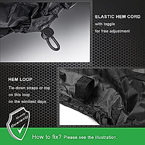 G2CAMP Oversize Larger Tractor Riding Lawn Mower Cover and Zero-Turn 79.92"L x 50"W x 53.93"H with Waterproof - Black