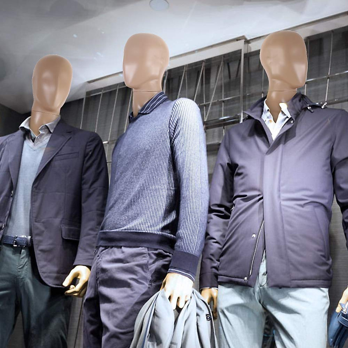 Mannequin Torso Manikin Dress Form Male 73" Adjustable Detachable Realistic Full Body Mannequin Model Display with Metal Base Plastic Head Turns Poseable Adult Dummy Mannequin Stand, Nude