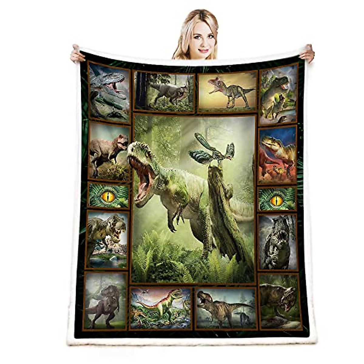 CYREKUD Dinosaur Blanket,Dinosaur Blanket for Boys Girls,Dinosaur Gifts for Adults Throw Blanket,Dinosaur World Blanket,Dino Blanket for Couch Sofa Bedroom Home Dinosaur Decor Christmas 50x60 Inches