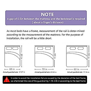 Bed Rails for Toddlers, Extra Long Kids' Bed Rails Guard, Full Size Baby Bedrail for Children, Infants Safety Guardrail, Bed Fence Supports Vertical Lifting, Bed Safety Barrier (80" L x 30” H)
