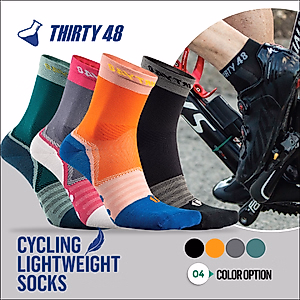 Thirty48 Cycling Socks with S.Café Fabric, Odor Resistant, UV Protection, Quick Drying