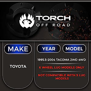 TORCH 3" Front Leveling Lift Kit for 1995-2004 Toyota Tacoma 2WD 4WD TRD SR5 - Models with 6 Lugs (wheel lug) ONLY