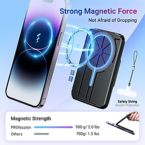 2-in-1 Mag Safe Wallet Stand, RFID Blocking Slim Hardshell 4 Credit Card & Money Pocket Magnets Magnetic Stand Wallet for Apple iPhone 15 14 13 12 Plus Max & MagSafe Case (Not for 13/12 Mini)