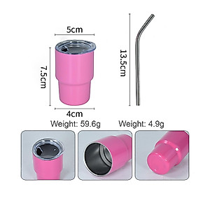 6 ColorsMini Tumbler Shot Glass,Mini Tumbler Shot Glass With Straw,Thermos Travel Coffee Mug,Tumbler Shot Glasses,Travel Mug For Hot And Cold Beverages