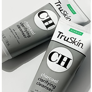 TruSkin Charcoal Cleanser Facial Cleanser – with Activated Charcoal, Reishi Mushroom and Ylang Ylang Blossom – Skin Care Made to Balance, Detoxify, and Cleanse Deeply, 4 fl oz
