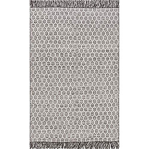nuLOOM BeeHive Tassel Wool Area Rug, 7' 6" x 9' 6", Grey
