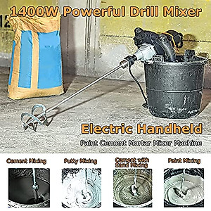 MAXXT Mixer 12A Single Paddle Concrete/Mortar Mixer, 5/8" Keyed Chuck,Soft Start,Come w/100mm Large Spiral Mixing Paddle