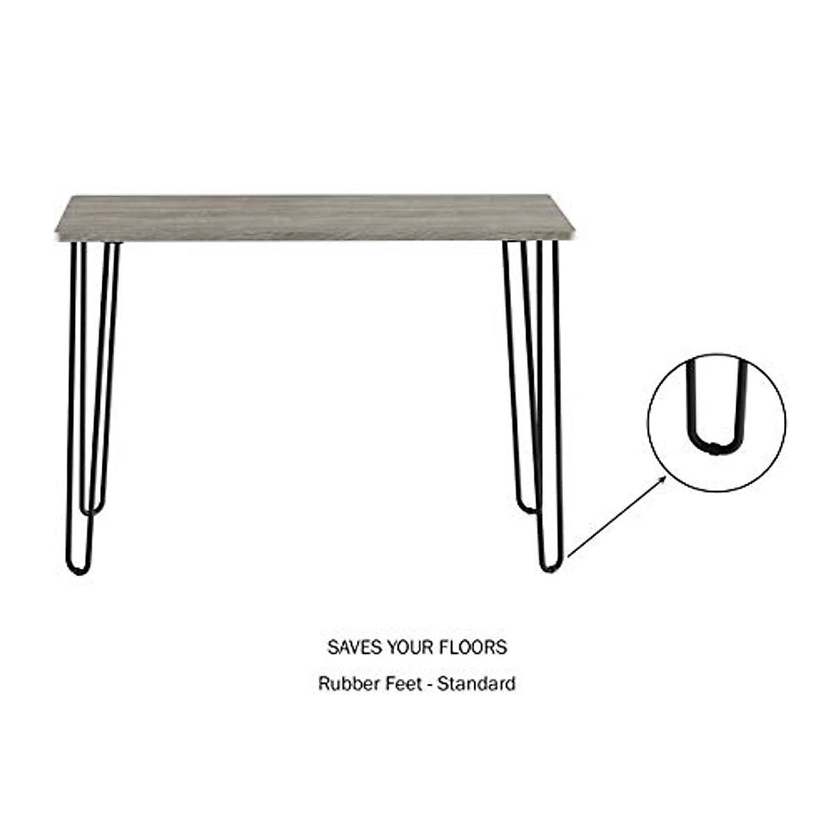 Lavish Home Computer Home Office-Small Desk With Hairpin Legs for Modern, Industrial-Style Decor, (L) 39.25” x (W) 19.5” x (H) 27”, Gray