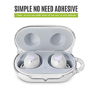Kconn Polycarbonate Case for Galaxy Buds and Buds+ Plus, no Need Adhesive Case Cover, Hard and Shockproof, Compatible with Samsung Galaxy Buds and Buds Plus 2020 (Clear)
