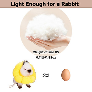 Rabbit Protection Cone Extra Small Soft Elizabethan Collar for Bunny Chinchilla Guinea Pig Small Cat Recovery Collar Kitten E Collar Alternative After Surgery Wound Healing Donut Collar (Yellow, XS)