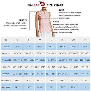 BALEAF Women's Sleeveless Tennis Shirts Lightweight Quick Dry V-Neck Golf Top Tank Tops Polo Pink M