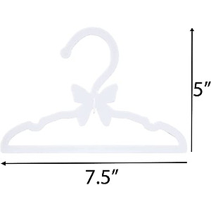 Doll Clothes Hangers for American 18" Girl Dolls - Set of 24 Unique Pink and White Butterfly Wardrobe Hangers- Holds Accessories, Sets, Shirts, Jackets, Pants, Dresses, Gifts for Girls Kids Birthday