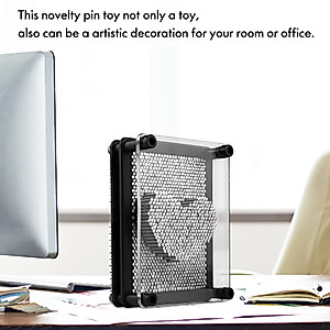 3D Pin Art Toy, Size 3.75” X 5” Unique Metal 3D Pin Art Board Impression Toy for Kids (Silver, Metal)