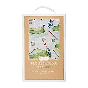 Mud Pie Muslin Swaddle, Golf , 47x47 Inch (Pack of 1)