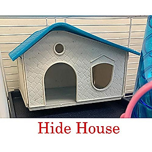 Large 2-Floor Hamster Small Animal Habitat Cage Home with Crossover Tubes Tunnels Hide House Running Wheel for Rodent Gerbil Mouse Mice