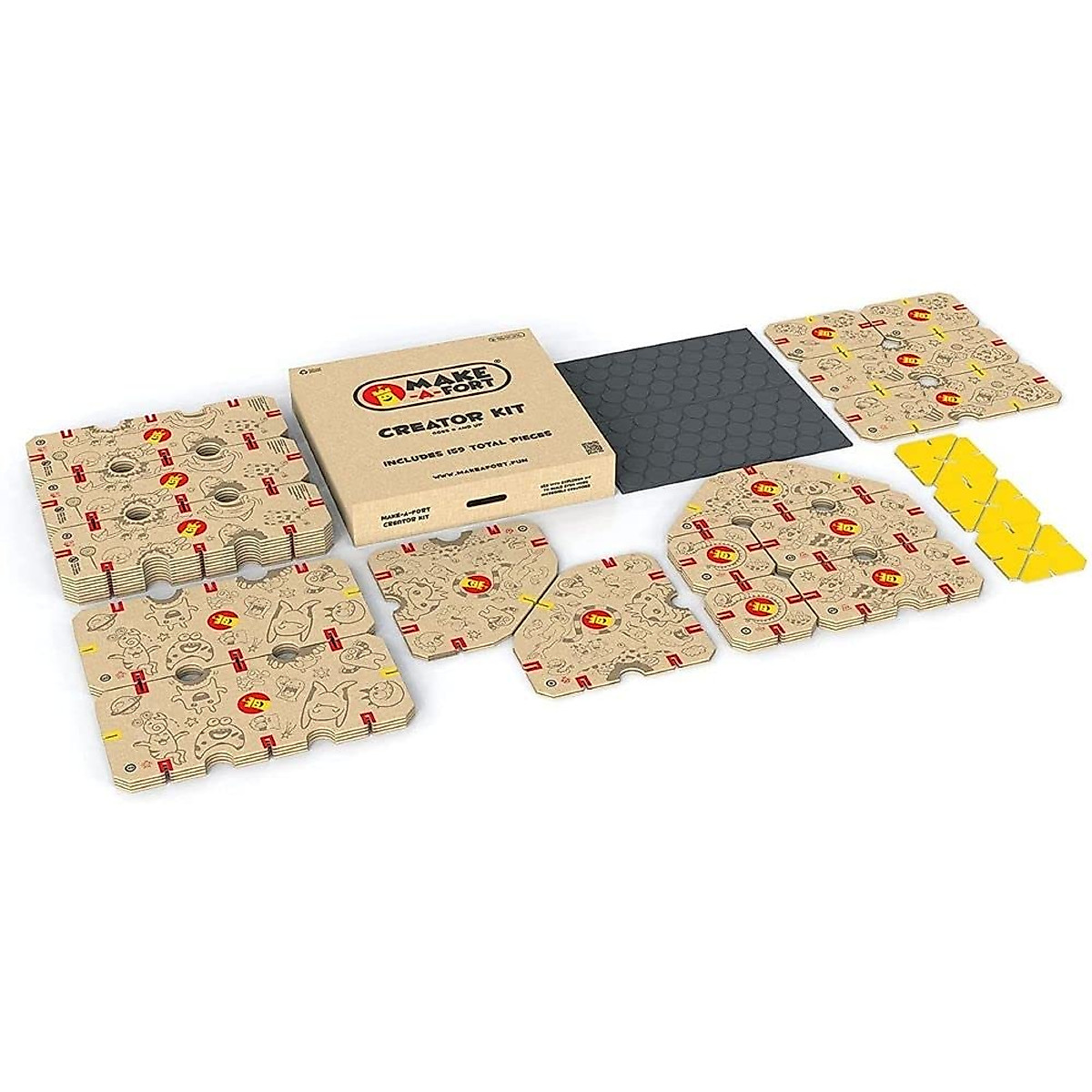 Make-A-Fort Creator Kit - Build Complex and Challenging Forts for Kids - Creative Fun for Ages 8 and Up - Build a Robot, a Rocket, a Shark, Fighter Jets, and More - Durable, Reusable, and Made in USA